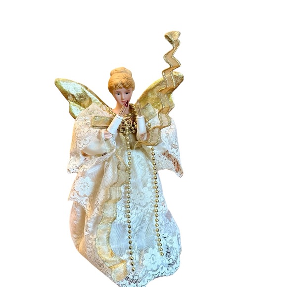 Holiday | Vintage Lighted Porcelain Angel Tree Topper Christmas Decor 1 ...